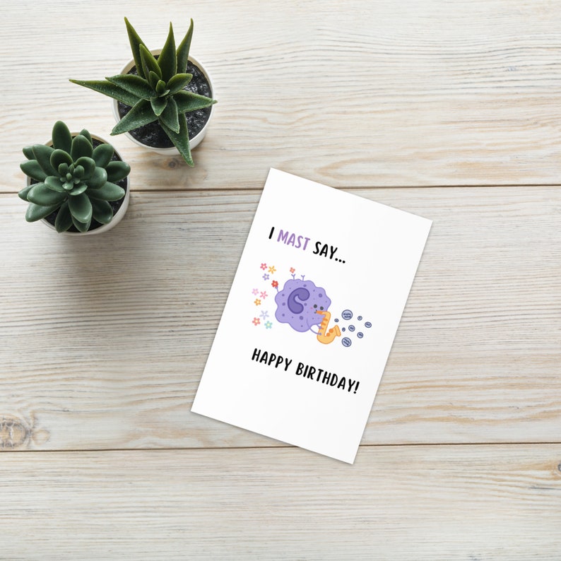 Cute Science Happy Birthday Greeting Card Immune Cell Card Gifts for ...