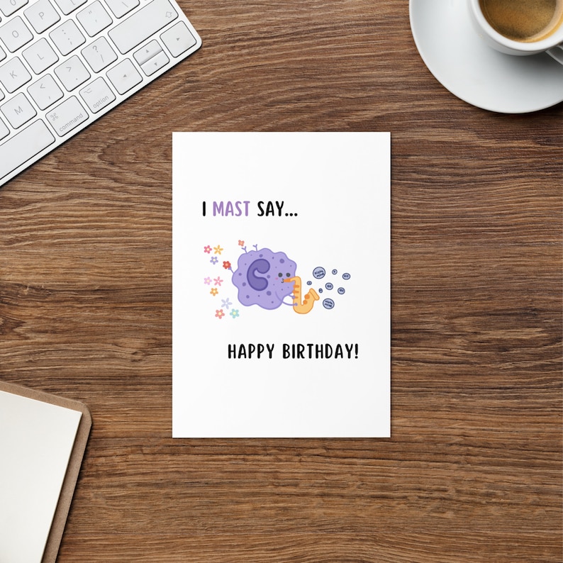 Cute Science Happy Birthday Greeting Card Immune Cell Card Gifts for ...