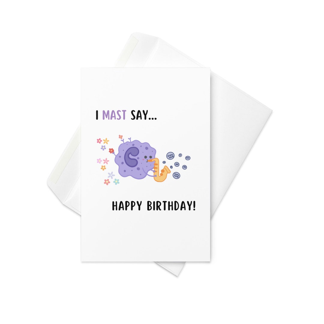 Cute Science Happy Birthday Greeting Card Immune Cell Card Gifts for ...