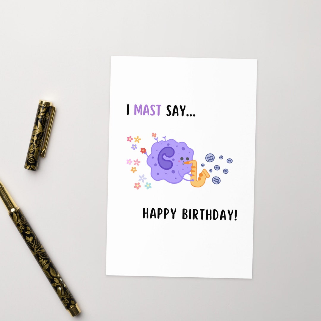 Cute Science Happy Birthday Greeting Card Immune Cell Card Gifts for ...
