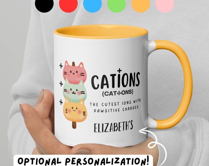 Cats in STEM Science Cat Black Mug, Cute Funny Cat Lover Scientist ...