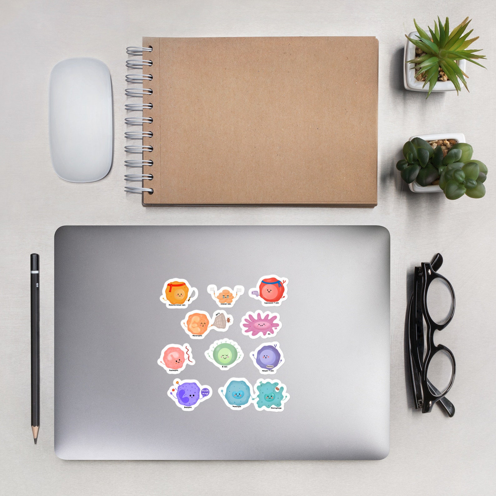 White Blood Cell Immune Cell Stickers, Cute Funny Stickers - Biology ...