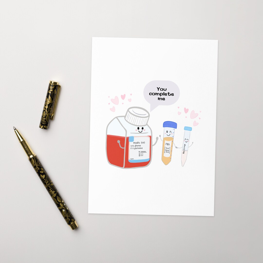 You Complete Me Greeting Card, Fun Biology Cell Culture, Gifts for Life ...