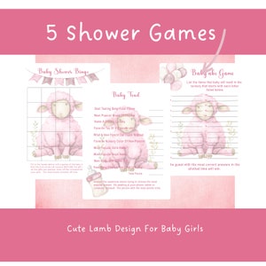 Baby Shower Game Bundle, Baby Girl Shower Game Kit, Printable Baby ...