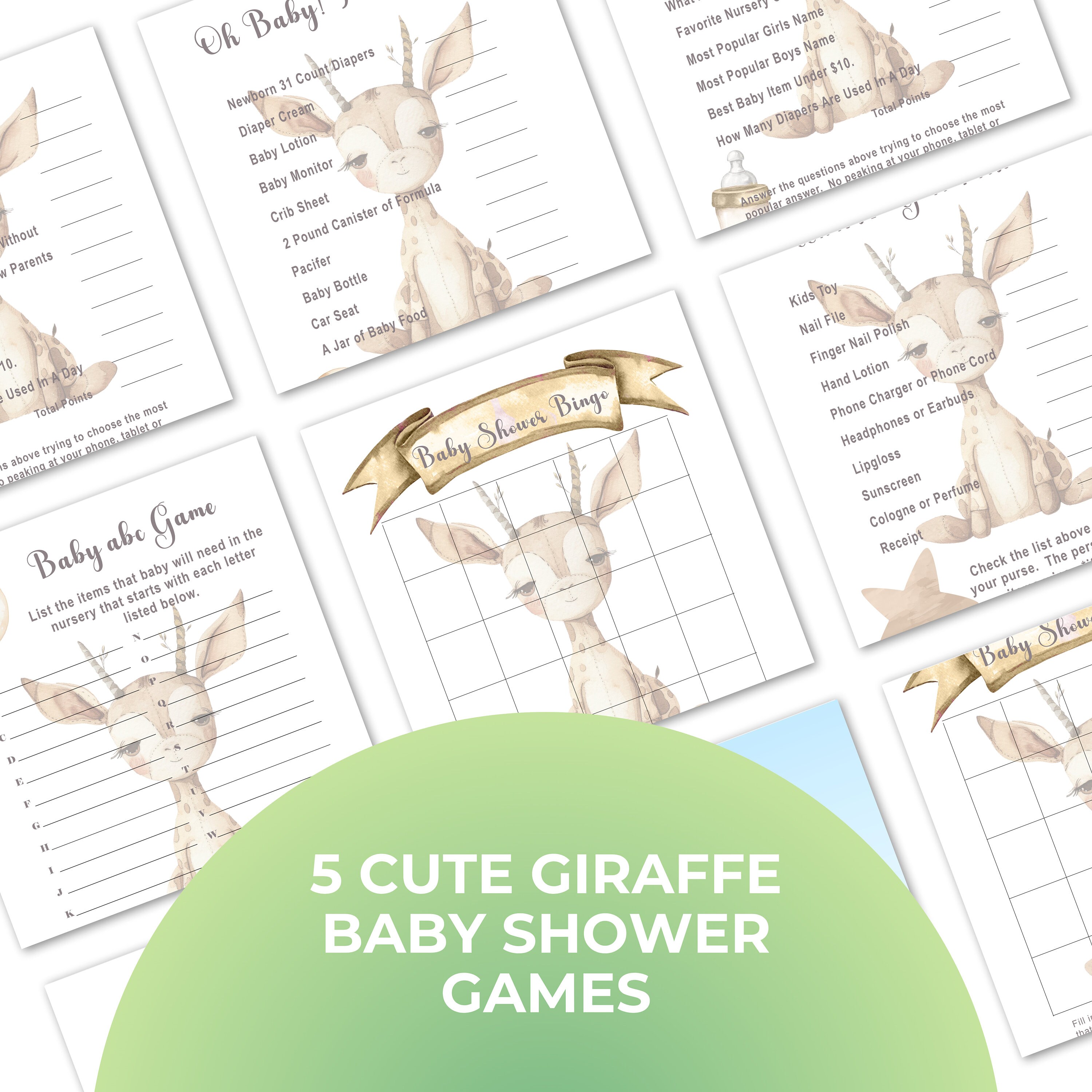 Baby Shower Game Bundle, Baby Shower Game Kit, Printable Baby Shower ...