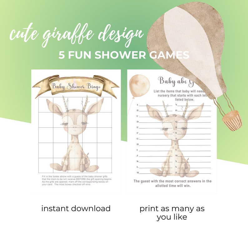 Baby Shower Game Bundle, Baby Shower Game Kit, Printable Baby Shower ...