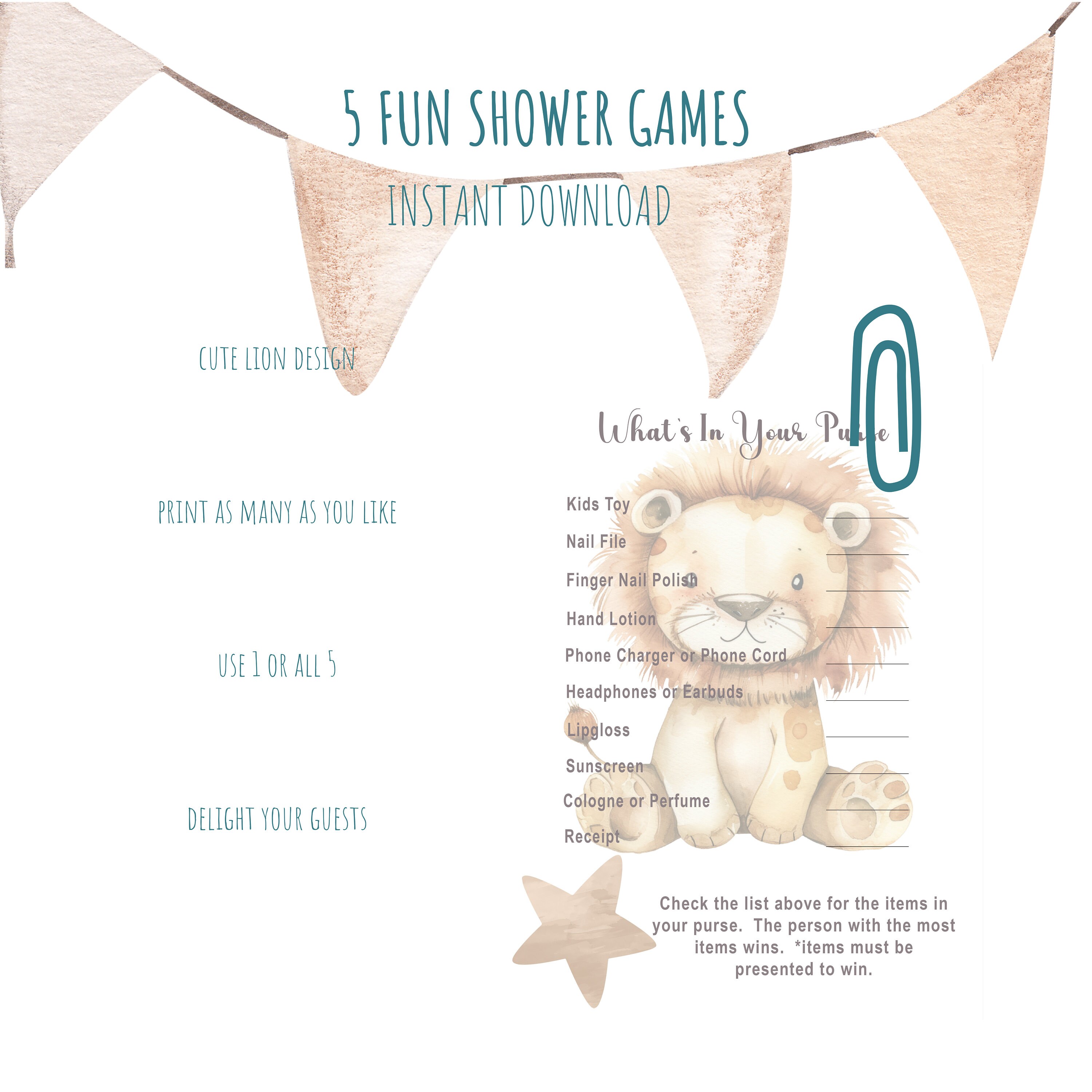Baby Shower Game Bundle, Baby Shower Game Kit, Printable Baby Shower ...