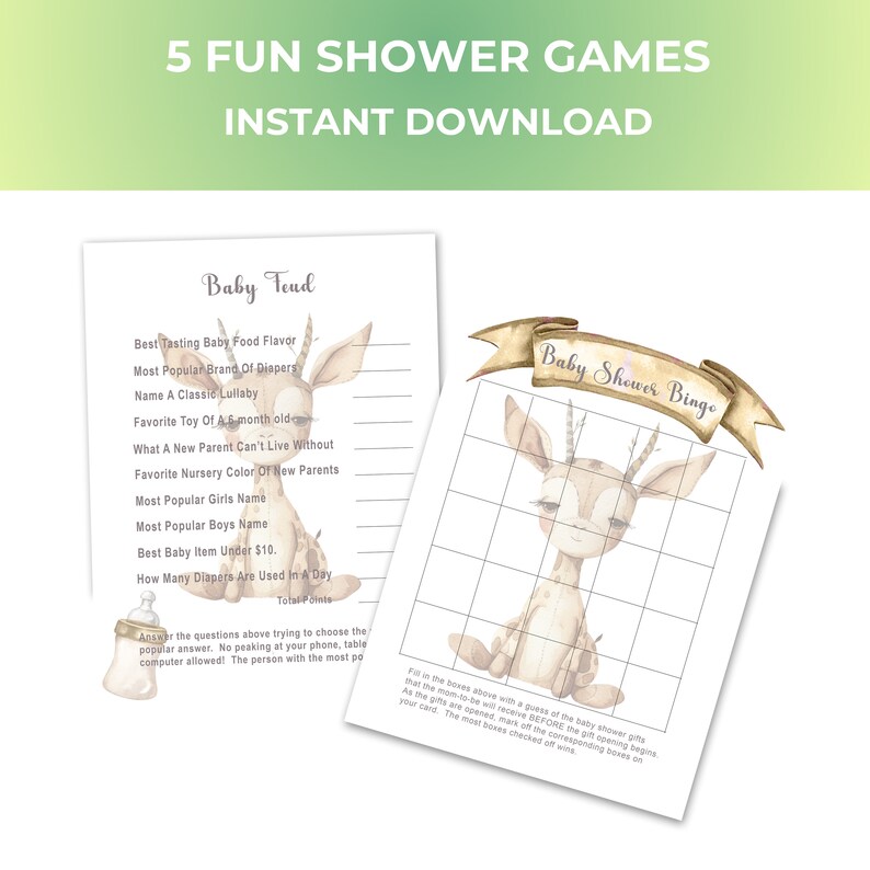 Baby Shower Game Bundle, Baby Shower Game Kit, Printable Baby Shower ...