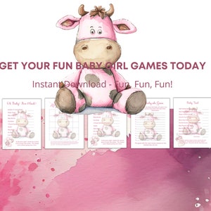 Baby Shower Game Bundle, Baby Girl Shower Game Kit, Printable Baby ...