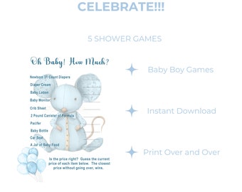 Baby Shower Game Bundle, Baby Girl Shower Game Kit, Printable Baby ...