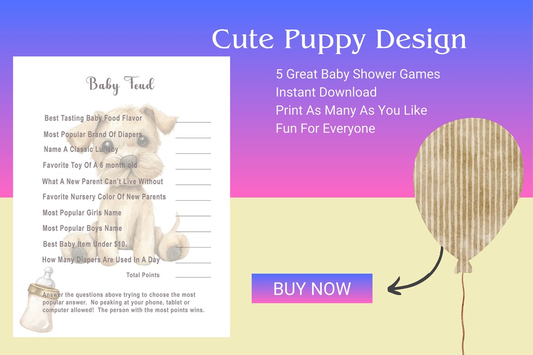 Baby Shower Game Bundle, Baby Shower Game Kit, Printable Baby Shower ...