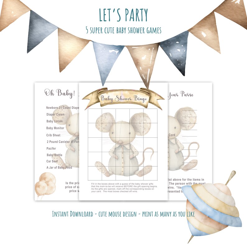Baby Shower Game Bundle, Baby Shower Game Kit, Printable Baby Shower ...