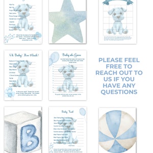 Baby Shower Game Bundle, Baby Boy Shower Game Kit, Printable Baby ...