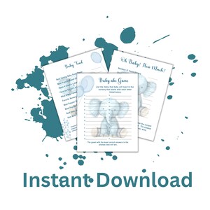 Baby Shower Game Bundle, Baby Boy Shower Game Kit, Printable Baby ...