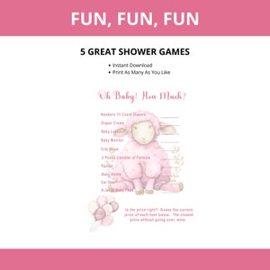 Baby Shower Game Bundle, Baby Girl Shower Game Kit, Printable Baby ...