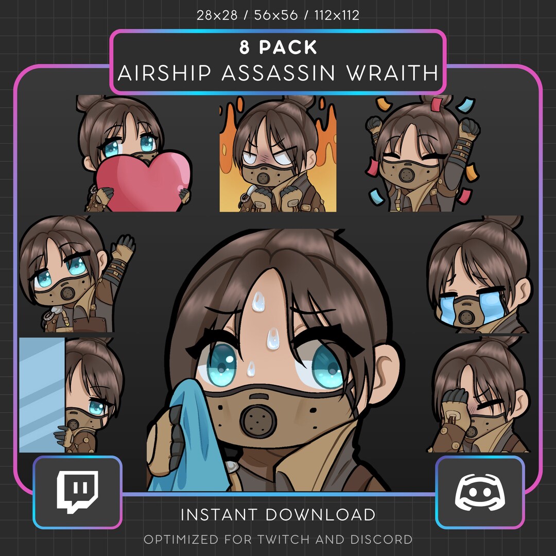 Apex Legends Wraith Airship Assassin 8 Pack, Bundle. Emote, Twitch ...