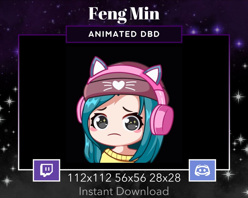 Feng Min Animated Emote Crying, Sad, DBD, Bundle Twitch, Discord. Dead ...