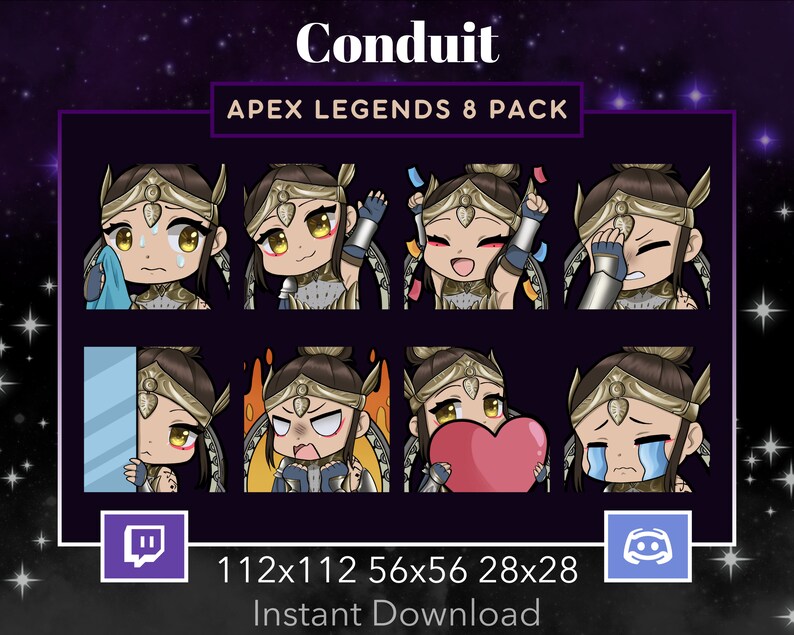 Apex Legends Conduit Emote 8 Pack, Bundle Twitch, Discord. Lurk, Rage ...