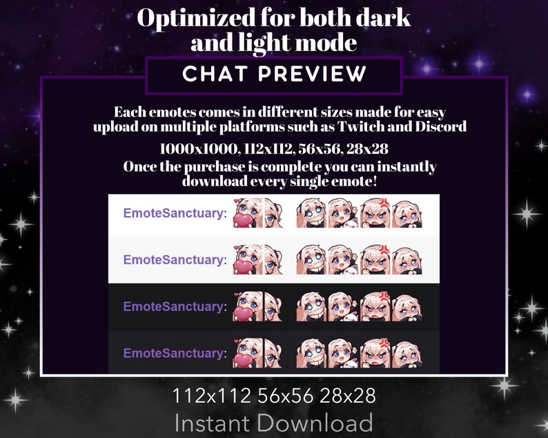 Chibi Girl Pack Set Emote, Twitch, Discord, Stream, Manga, Anime ...
