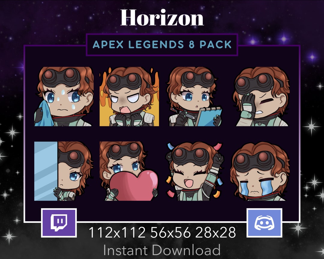 Apex Legends Horizon Emote 8 Pack, Bundle Twitch, Discord. Lurk, Rage ...
