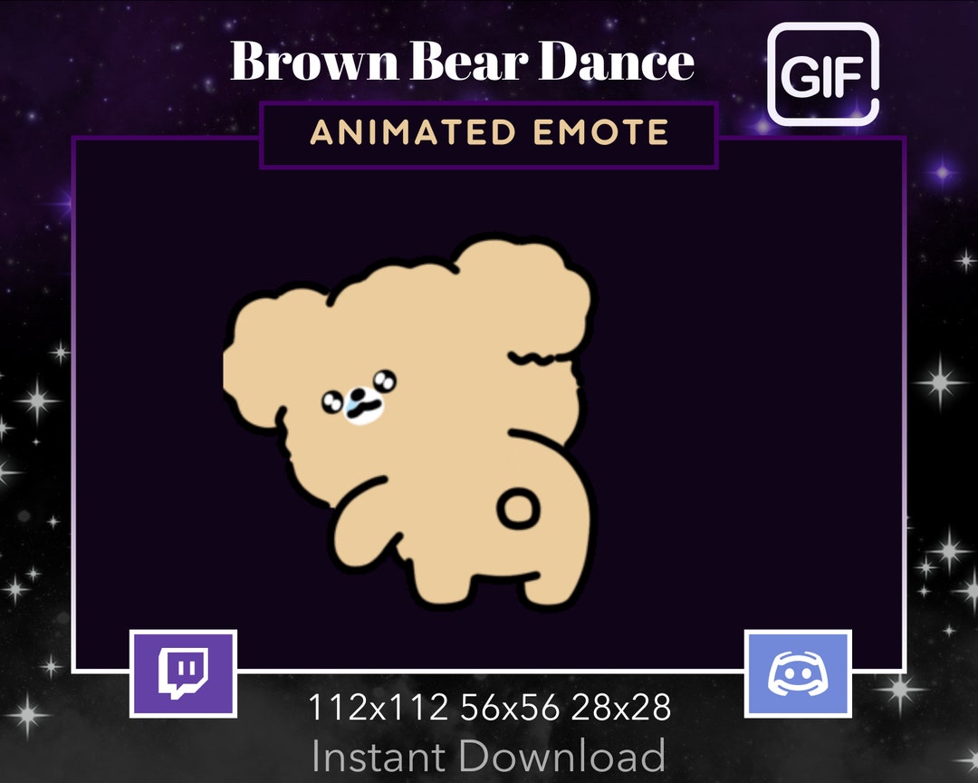Brown Bear, Dancing, Vibing , Animated, Gif, Twitch, Discord, Stream ...