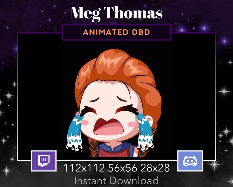 Meg Thomas Animated Emote Crying, Sad, Dbd Twitch, Discord. Dead by ...