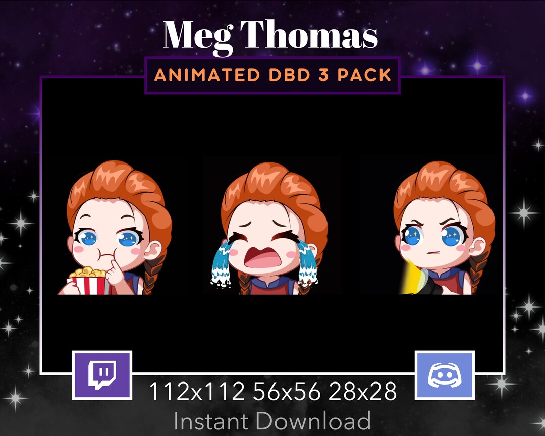 Meg Thomas DBD Animated Emote 3 Pack, Bundle Twitch, Discord. Dead by ...