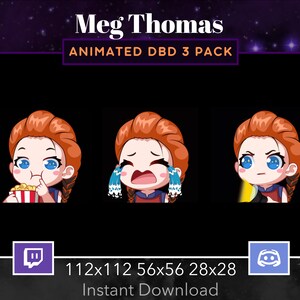 Meg Thomas DBD Animated Emote 3 Pack, Bundle Twitch, Discord. Dead by ...