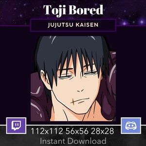 Jujutsu Kaisen Toji Emote Bored for Twitch, Discord. Anime, Manga, JJK ...