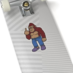 Funny Gorilla Sticker, Rude Monkey Decal, Prank Laptop Sticker - Etsy