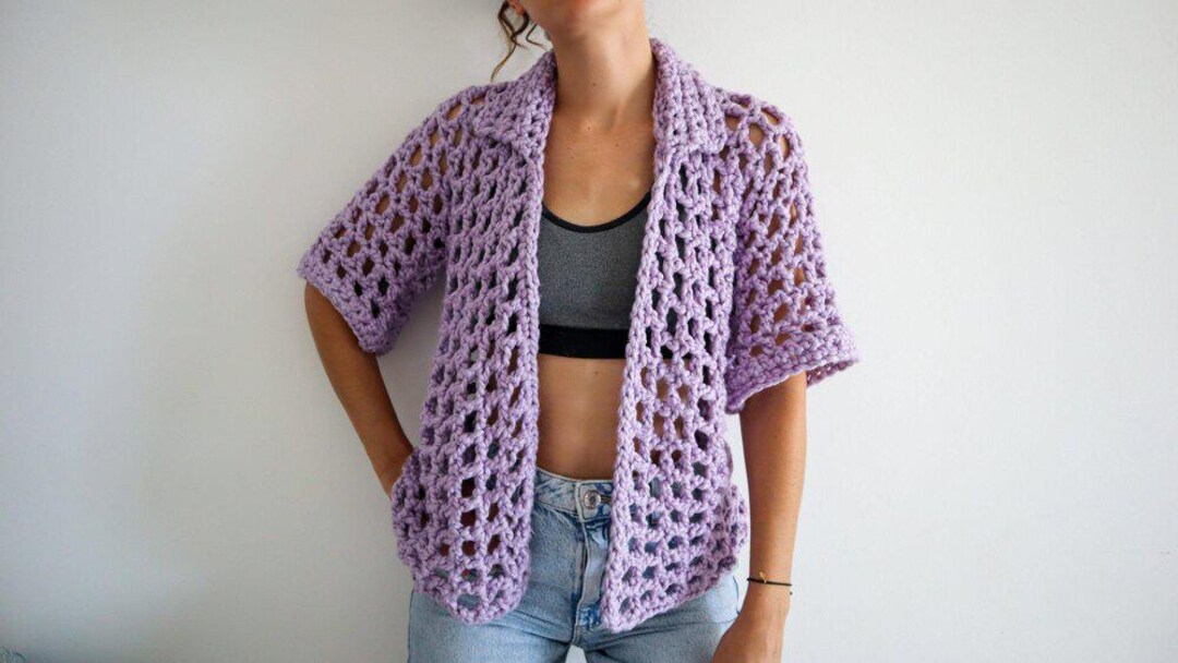 Chunky Mesh Overshirt Crochet Pattern, Boho Crochet Pattern,easy ...