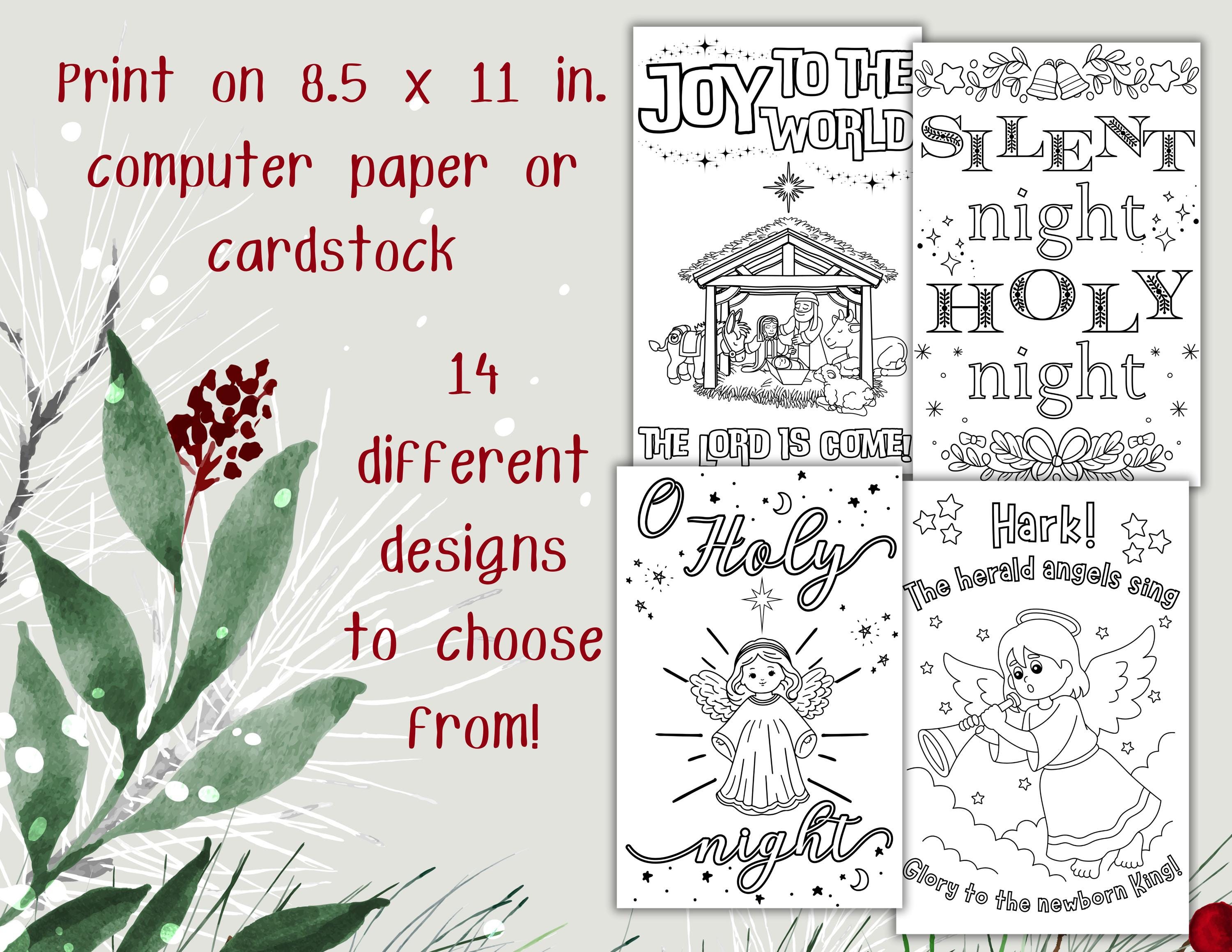 Religious Christmas Coloring Cards for Kids: Set of 14 (digital ...
