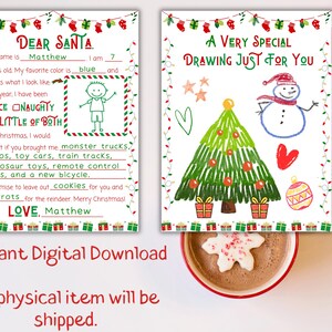 Dear Santa Letter & Drawing Page: Christmas Wish List (printable ...