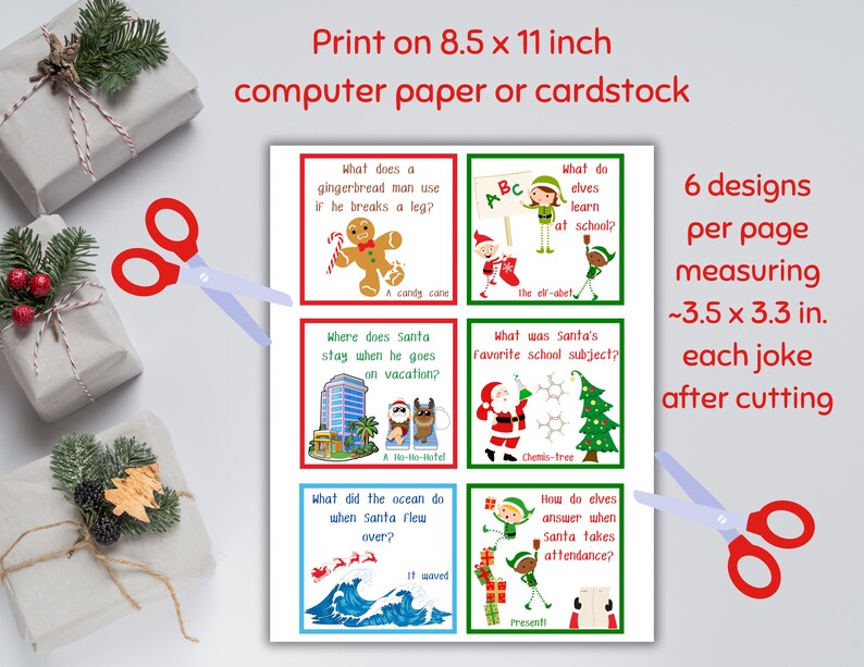 Christmas Jokes for Kids: 30 Printable Lunch Notes (PDF) - Etsy