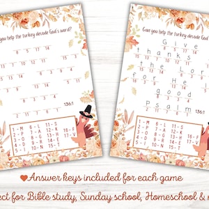 Christian Thanksgiving Games: Printable Bible Study Activities (digital ...