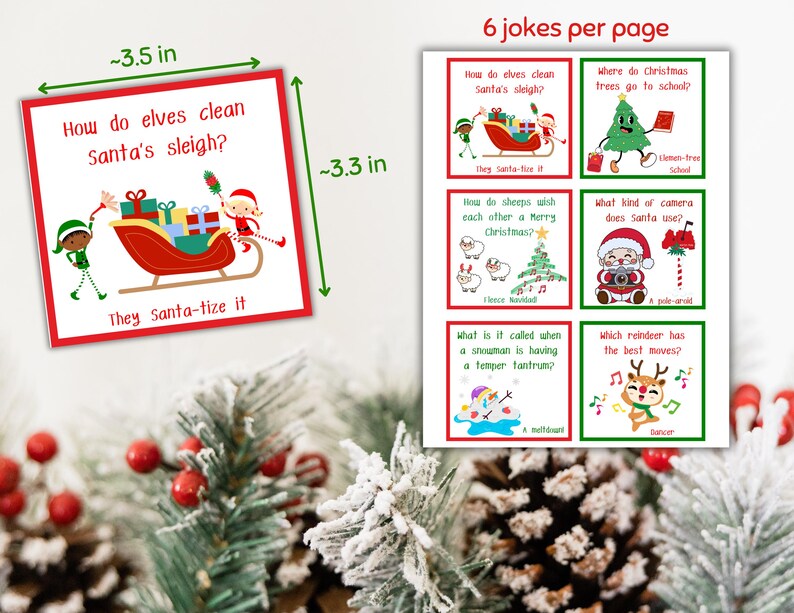 Christmas Jokes for Kids: 30 Printable Lunch Notes (PDF) - Etsy