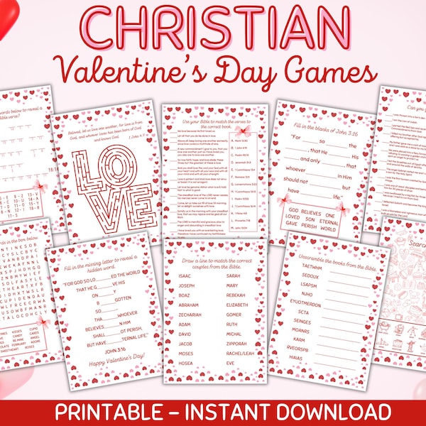 Christian Valentines Love Scripture Cards | Kids Valentine's Day Cards ...