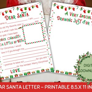 Dear Santa Letter & Drawing Page: Christmas Wish List (printable ...