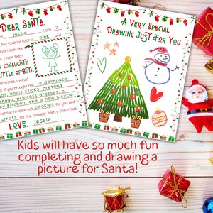 Dear Santa Letter & Drawing Page: Christmas Wish List (printable ...