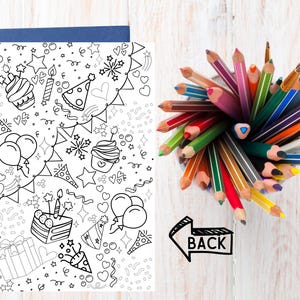 Happy Birthday Daddy Coloring Card for Kids Printable Instant Digital ...