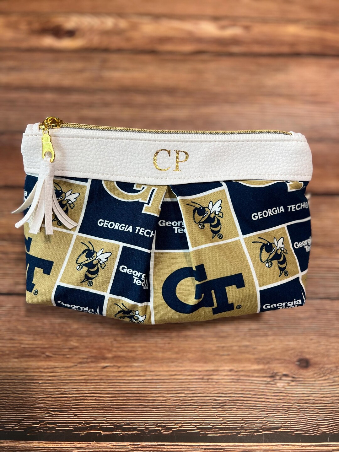Personalized College Makeup Bag: Handmade School Spirit Cosmetic Pouch ...