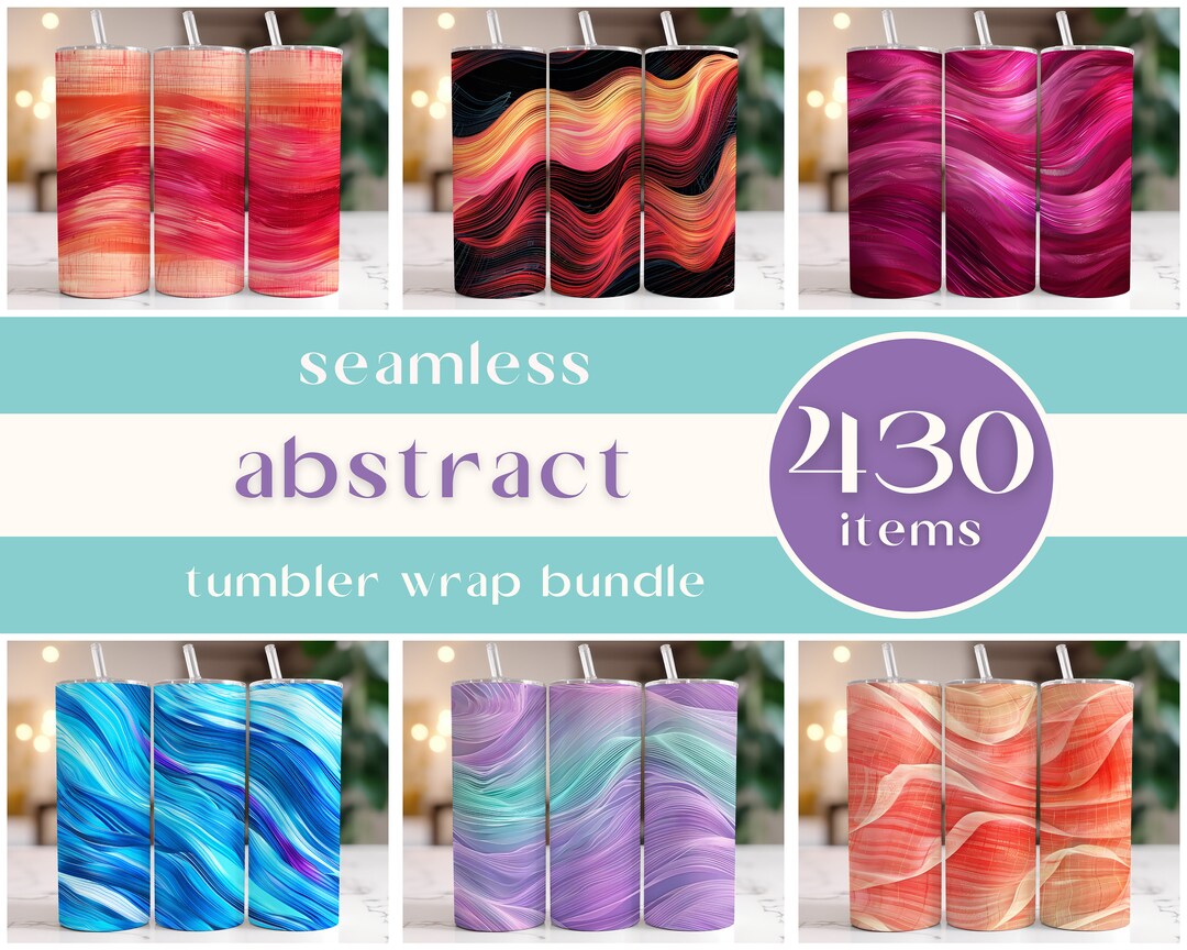 Abstract Tumbler Wrap PNG Bundle Colorful Tumbler Sublimation Design ...