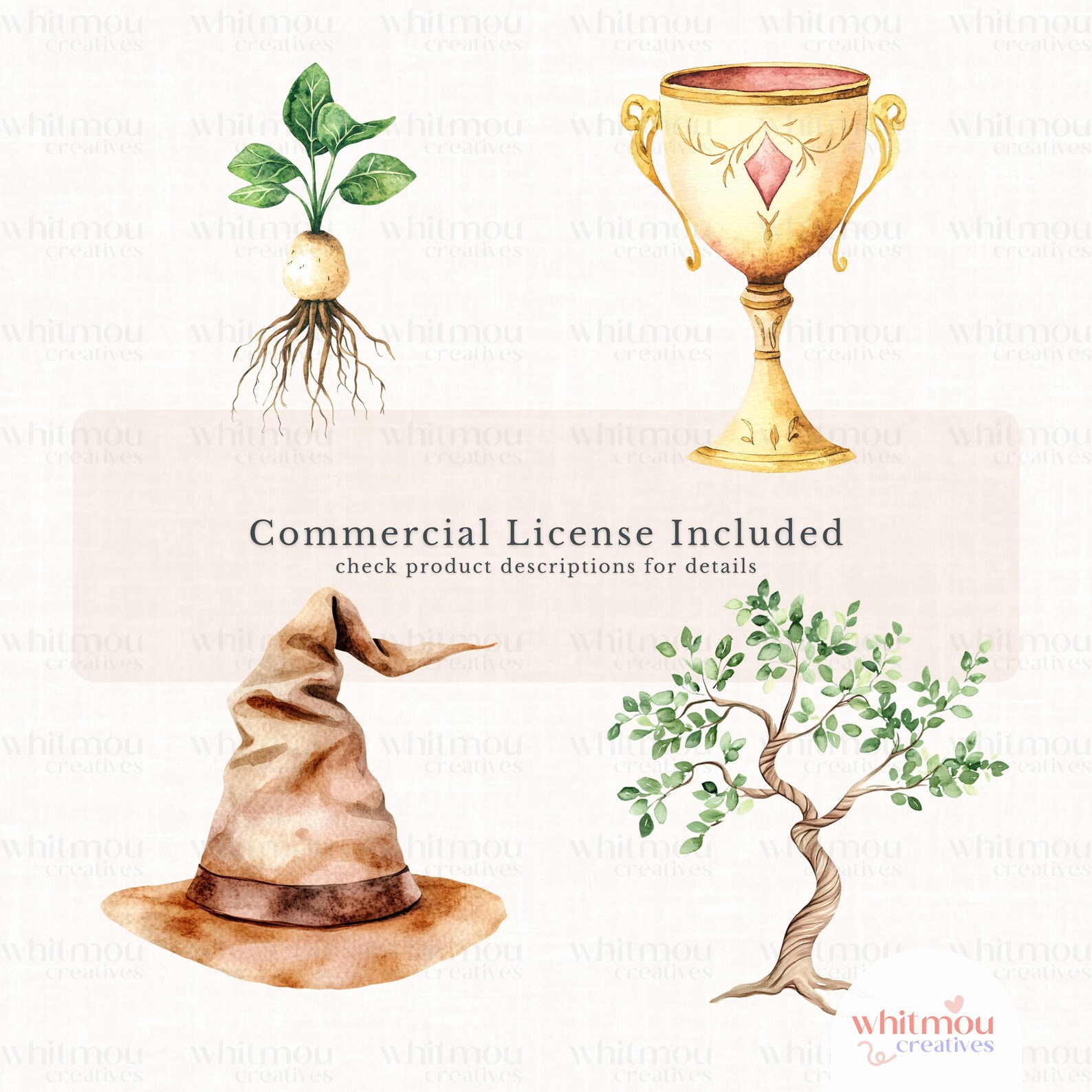 Watercolor Wizard School Clipart Bundle Fantasy Clipart Set Magician ...