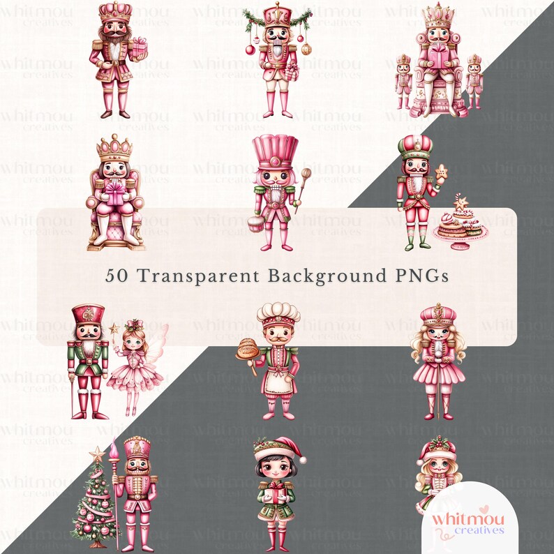 Watercolor Nutcracker Clipart Bundle: Rustic Christmas PNG (commercial ...