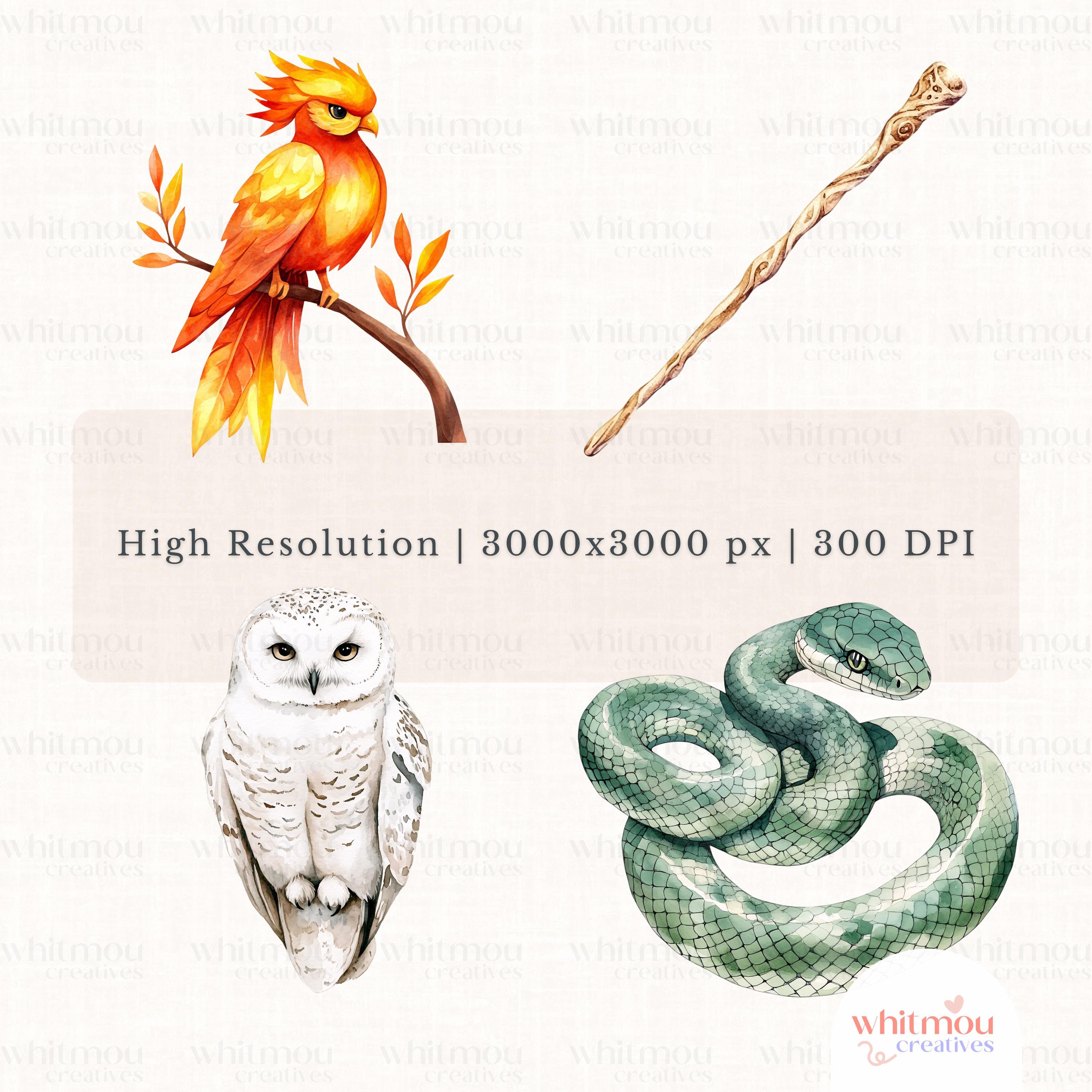 Watercolor Wizard School Clipart: Fantasy Magician Set (digital ...
