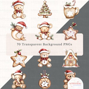 Watercolor Gingerbread Clipart Bundle Commercial Use Rustic Christmas ...
