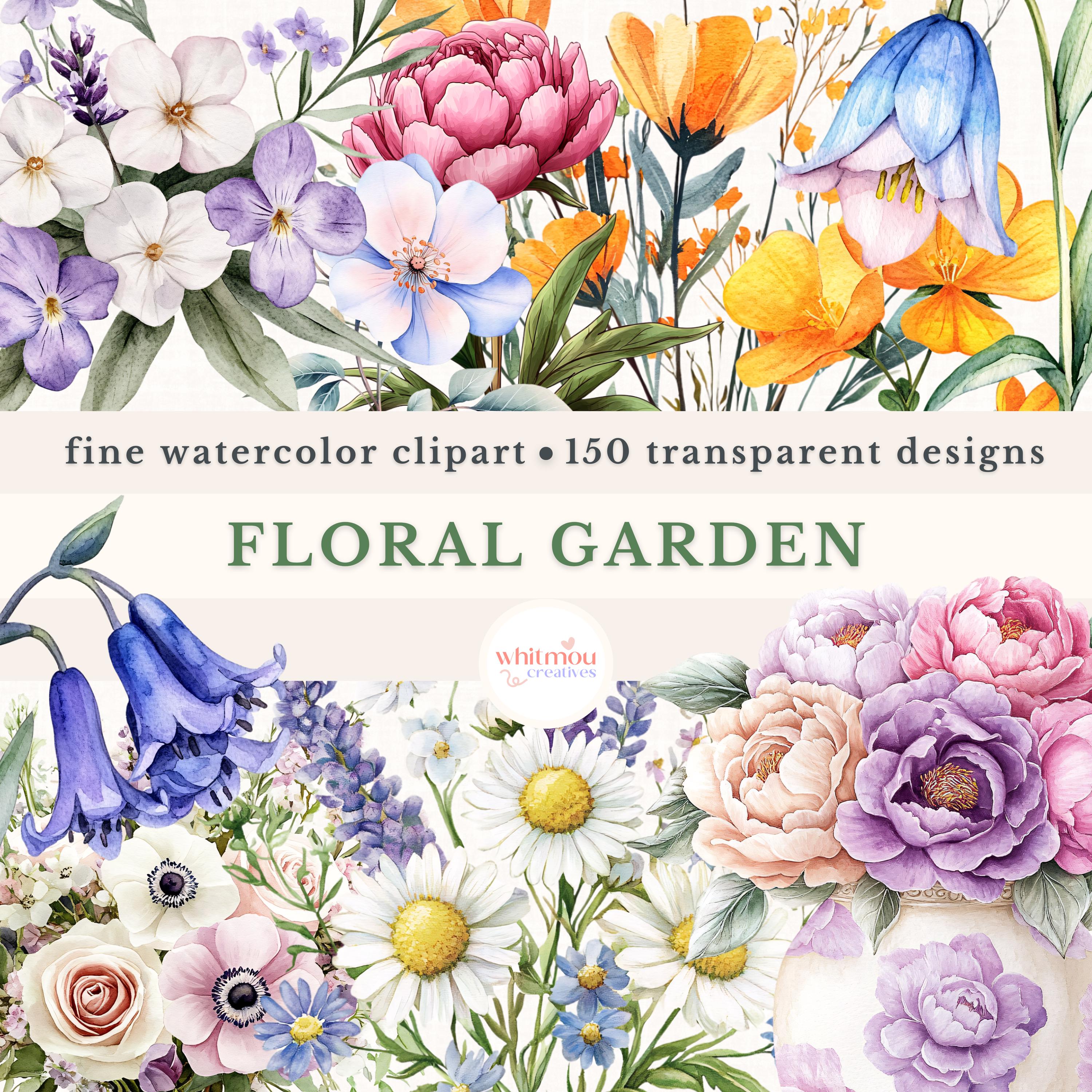 Watercolor Wildflowers Clipart Bundle: Floral PNG (commercial Use ...
