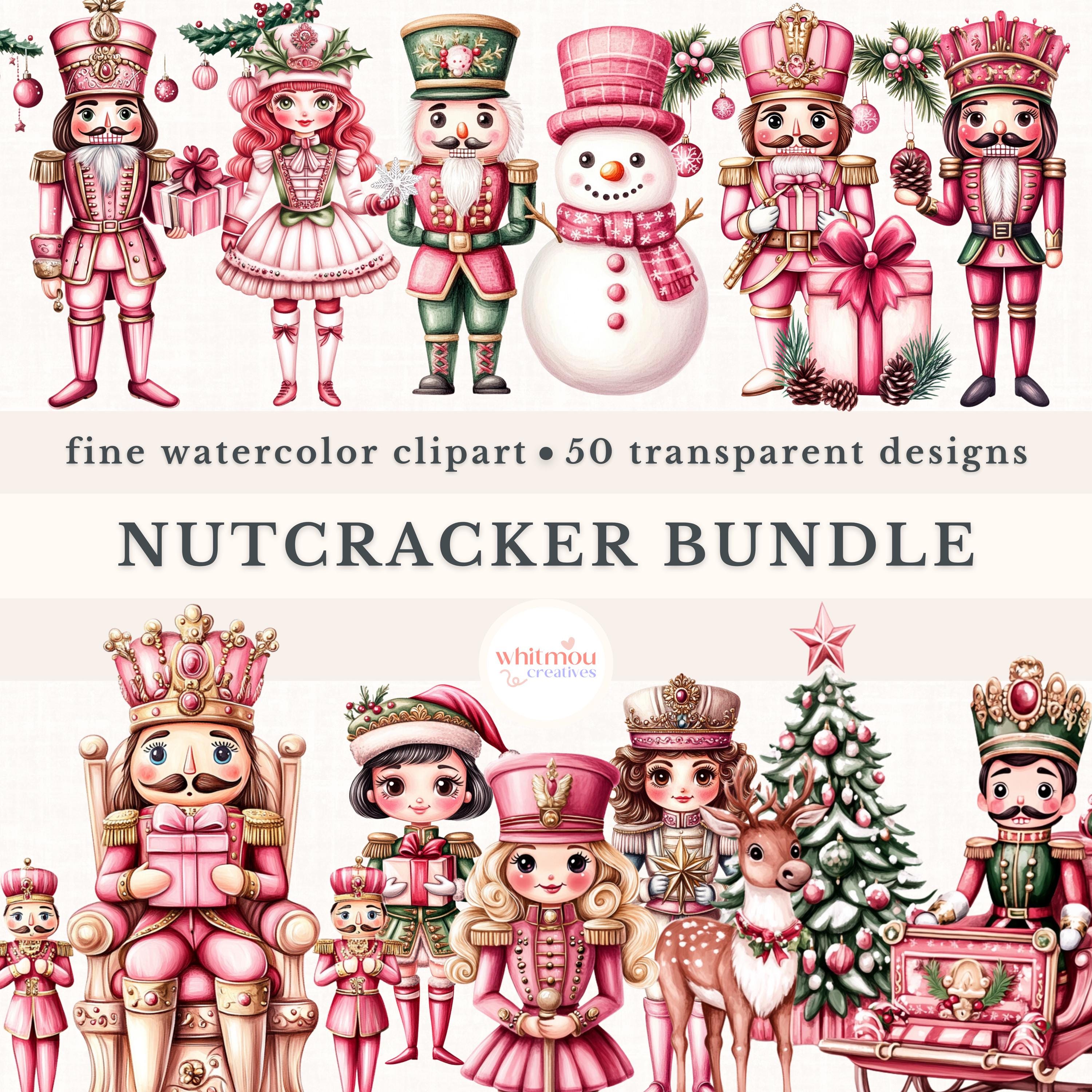 Watercolor Nutcracker Clipart Bundle: Rustic Christmas PNG (commercial ...