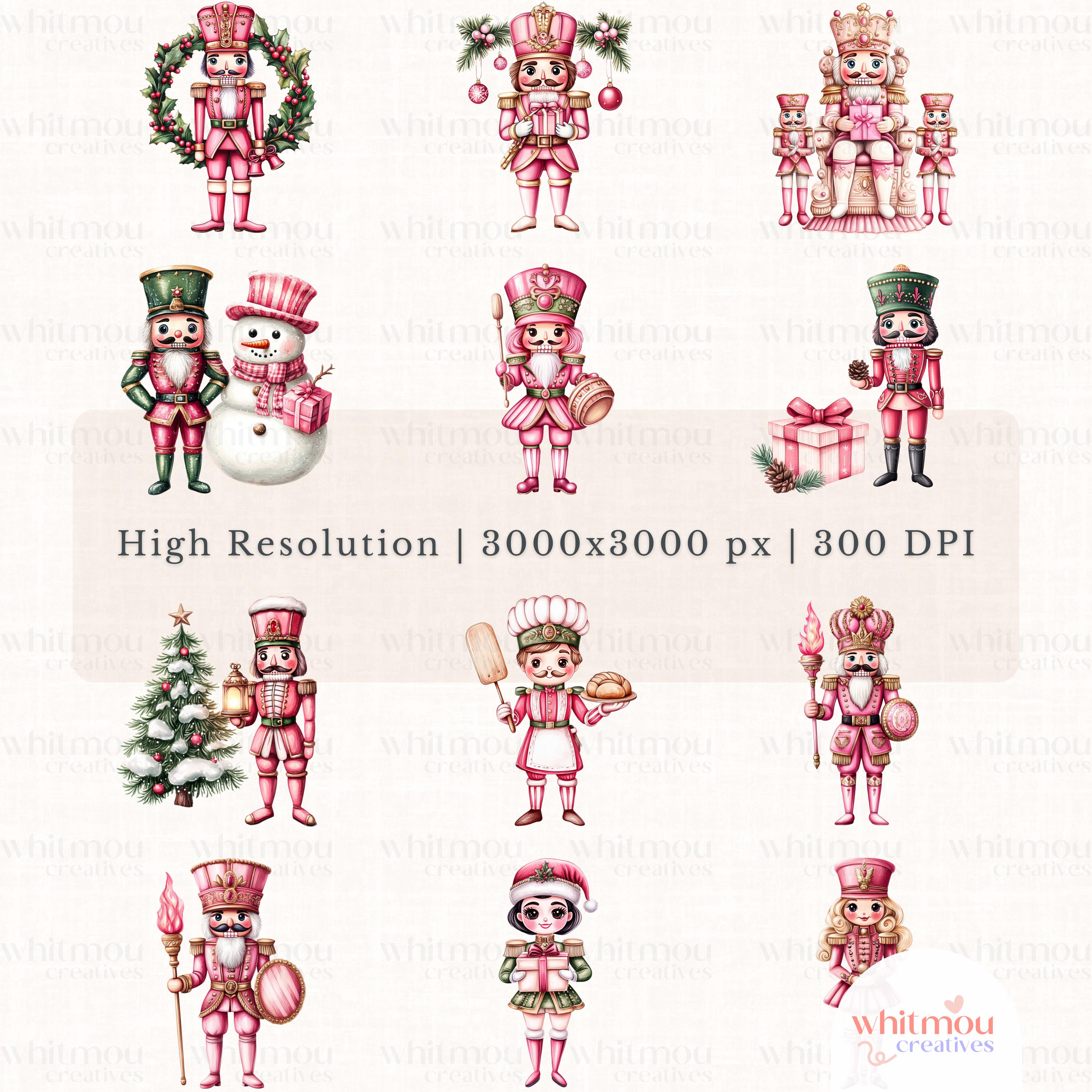 Watercolor Nutcracker Clipart Bundle: Rustic Christmas PNG (commercial ...