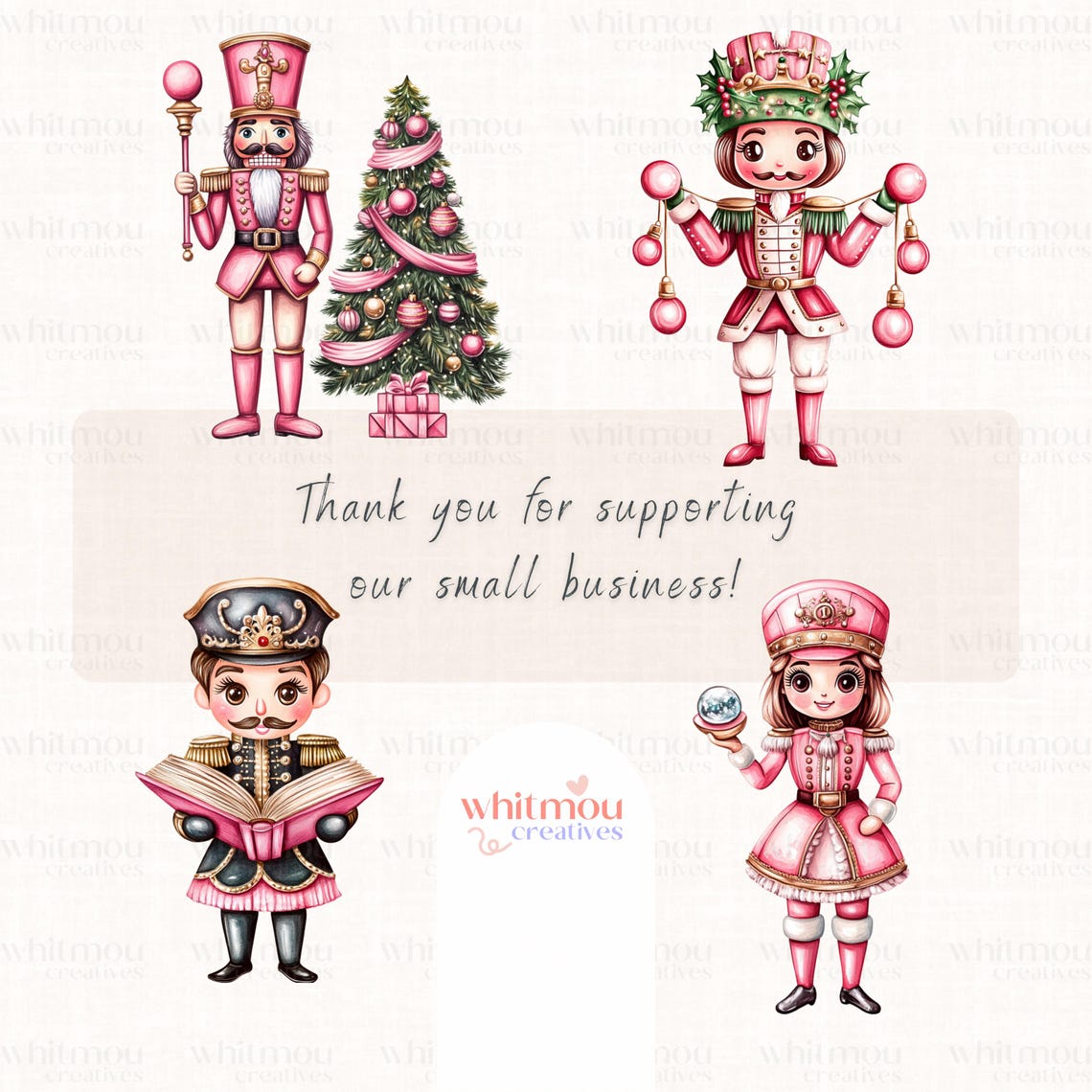 Watercolor Nutcracker Clipart Bundle: Rustic Christmas PNG (commercial ...
